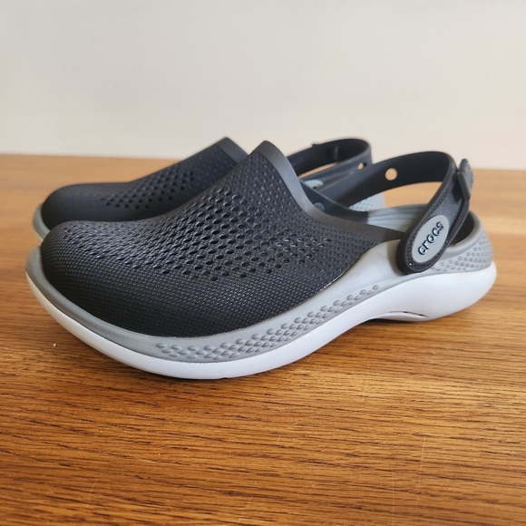 CROCS | Shoes | Crocs Lite Ride 36 Clogs In Black And Gray Unisex Mens ...